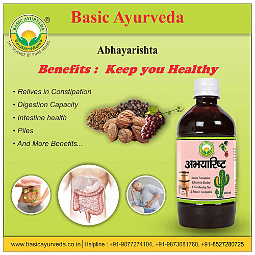 Buy Basic Ayurveda Abhayarishta Syrup - Helpful In Constipation ...