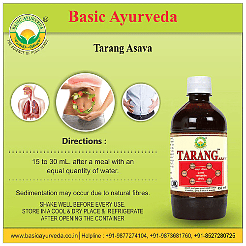 Buy Basic Ayurveda Tarang Asava Syrup - For General Weakness, Blood ...