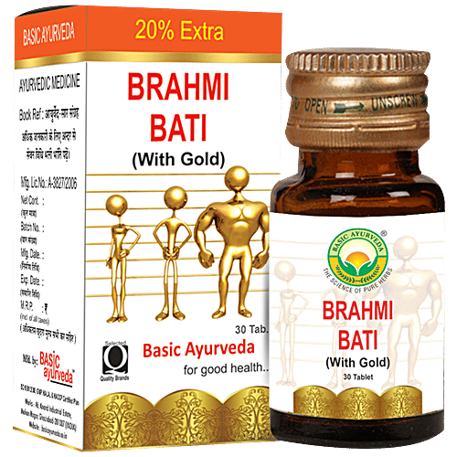 Buy Basic Ayurveda Brahmi Bati Tablets - Improves Mental, Physical ...