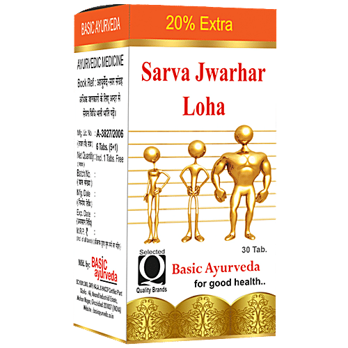 Buy Basic Ayurveda Sarva Jwarhar Loh Tablet - Reduces Fever, Anaemia ...