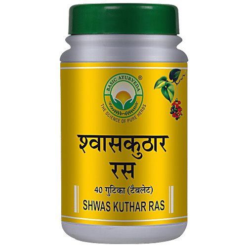 Buy Basic Ayurveda Shwas Kuthar Ras Tablets - For Cough, Cold ...
