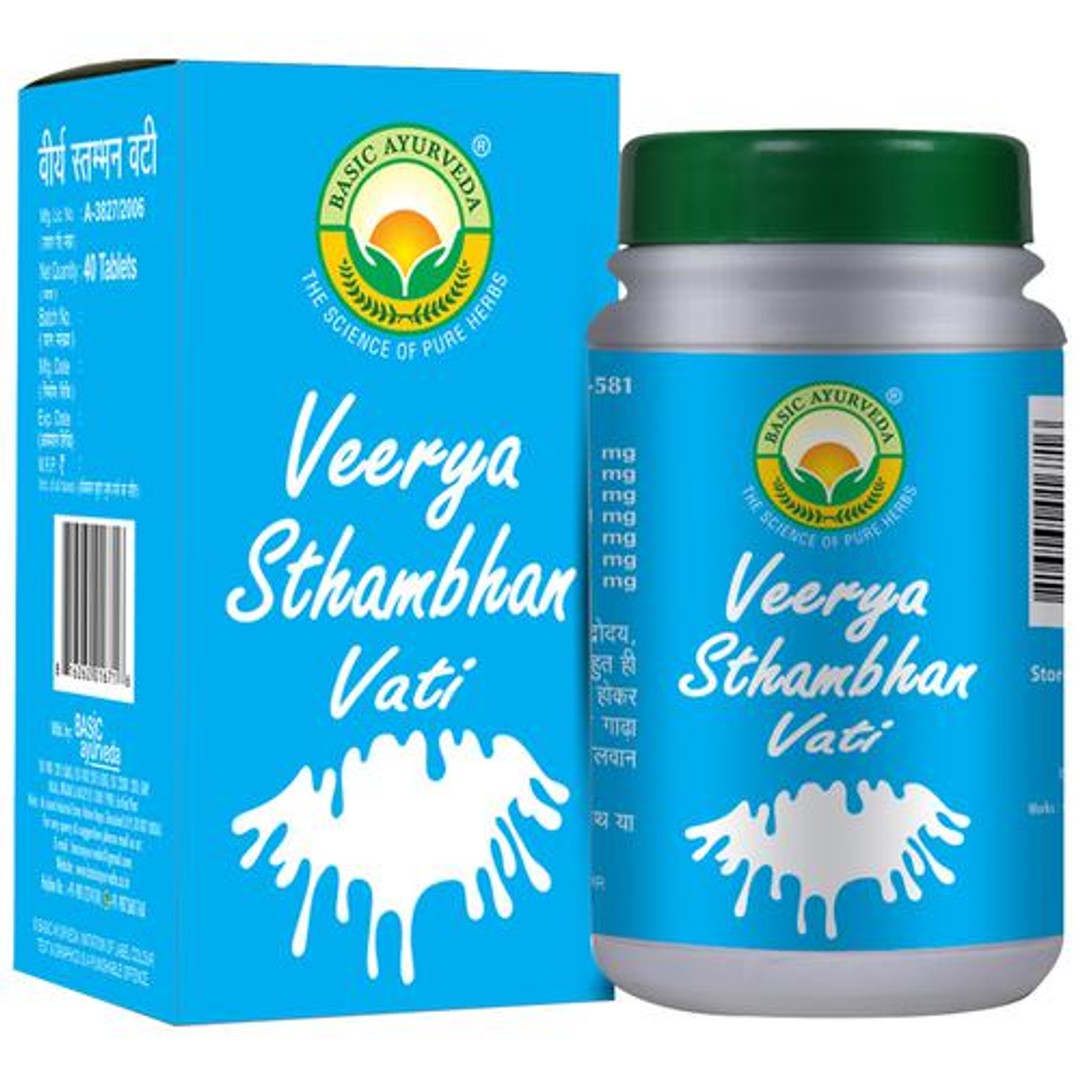 Buy Basic Ayurveda Veerya Sthambhan Vati - For Men's Issues, Controls ...
