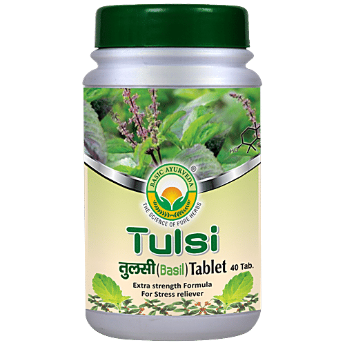 Buy Basic Ayurveda Tulsi/Basil Tablets - Relieves Cough & Cold, Eye ...