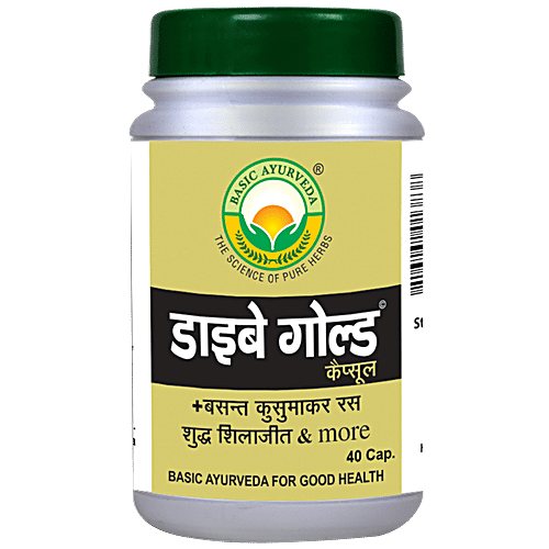 Buy Basic Ayurveda Diabe Gold Capsules - For Diabetes Management Online ...