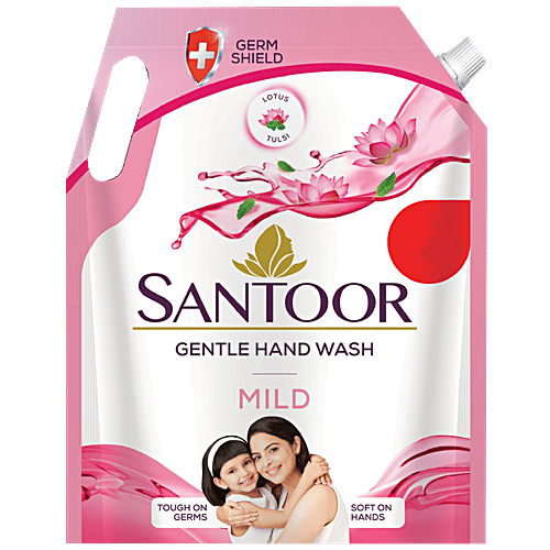 Buy Santoor Mild Gentle Handwash - Lotus & Tulsi, Tough on Germs Online ...