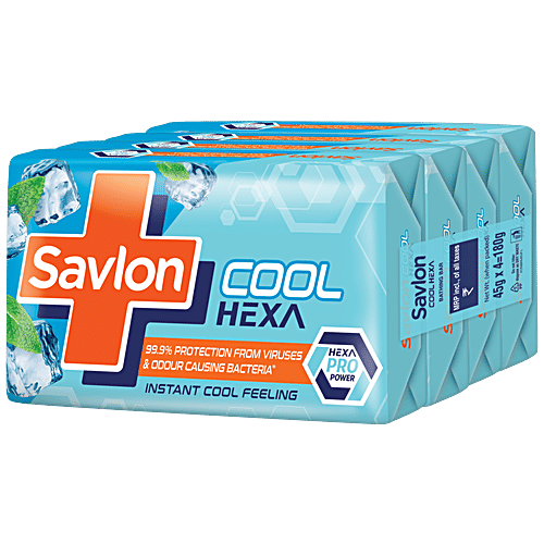 Buy Savlon Cool Hexa Bathing Soap Bar - With Instant Cool Feeling ...