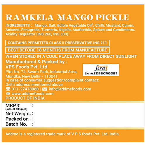 Buy Add Me Ramkela Mango Pickle Online at Best Price of Rs 400 - bigbasket