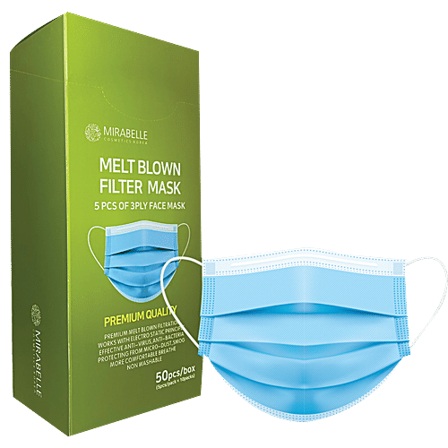 Buy Mirabelle Disposable Face Mask - Melt Blown, 3 Ply Online at Best ...