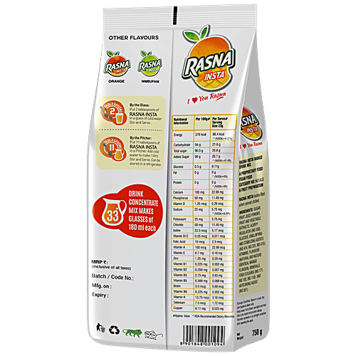 Buy Rasna Fruit Plus Insta - Mango Online at Best Price of Rs 300 ...
