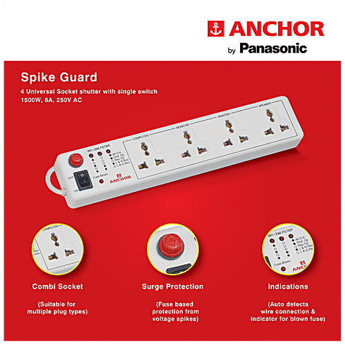Buy Anchor by Panasonic Extension Board - PolyCarbonate, Spike Guard, 1 ...