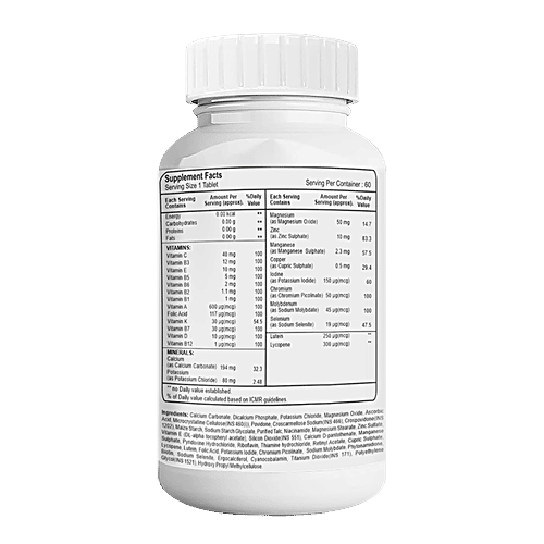 Buy Healthvit Cenvitan Adults 50+ Multivitamin & Multimineral Tablets ...