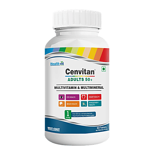 Buy Healthvit Cenvitan Adults 50+ Multivitamin & Multimineral Tablets ...