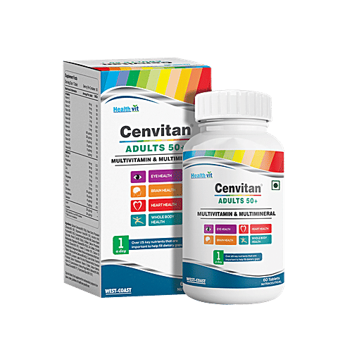 Buy Healthvit Cenvitan Adults 50+ Multivitamin & Multimineral Tablets ...