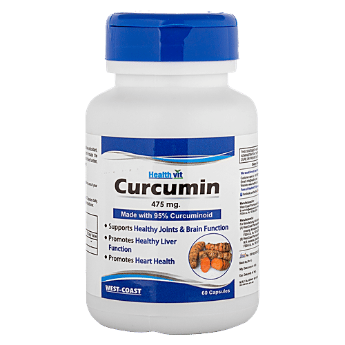 Buy Healthvit Curcumin 475mg Capsules - Healthy Joints & Brain Function ...