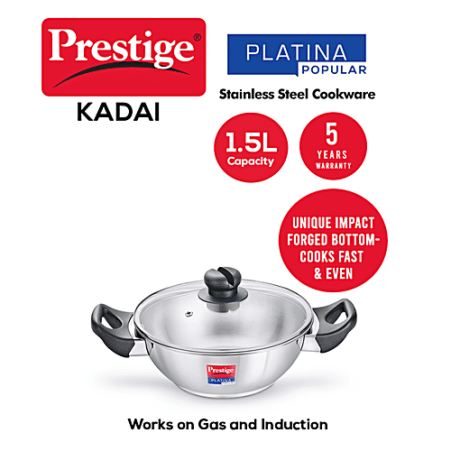 Buy Prestige Kadai - Platina Popular Stainless Steel | 200 mm (36159 ...