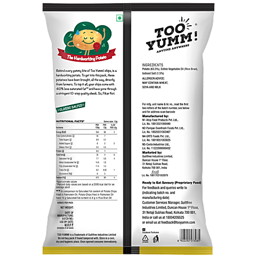 Buy Too Yumm! Potato Chips - Classic Salted Online at Best Price of Rs ...