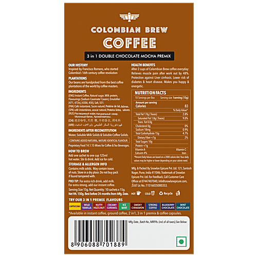 Buy Colombian Brew Coffee Instant Coffee 3 In 1 Premix - Double ...