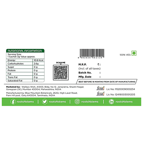 Buy ROOTS & STEMS Green Tea - Probiotic Premix, Mint Online at Best ...