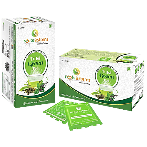 Buy ROOTS & STEMS Green Tea Premix - Tulsi Online at Best Price of Rs ...