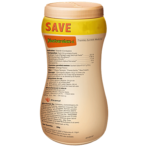 Buy Naturolax Isabgol Husk Powder - Orange Online at Best Price of Rs ...