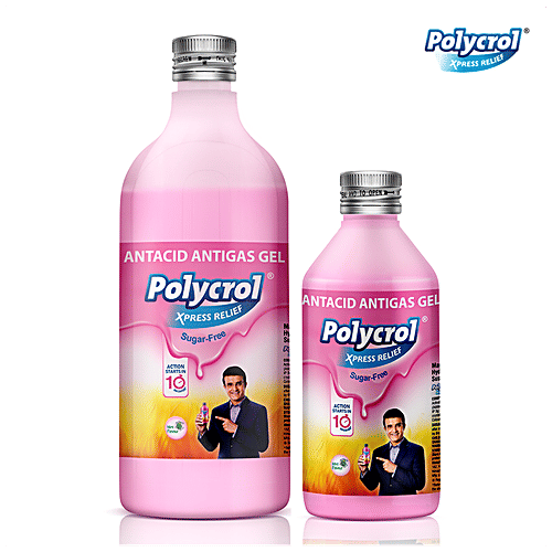 Buy Polycrol Antacid Gel Mint - Xpress Relief Sugar Free Online at Best ...
