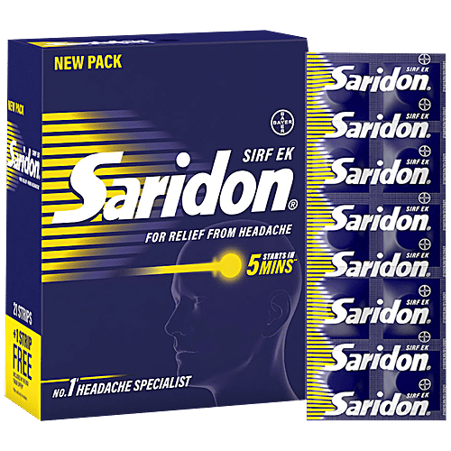 Buy Saridon Saridon Quick Relief from Headache,Tablet Strips Online at ...