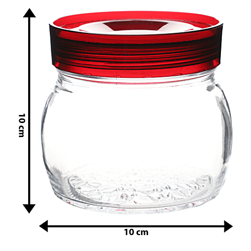 Buy Deli Glass Storage Jar - With Plastic Red Lid Online at Best Price ...