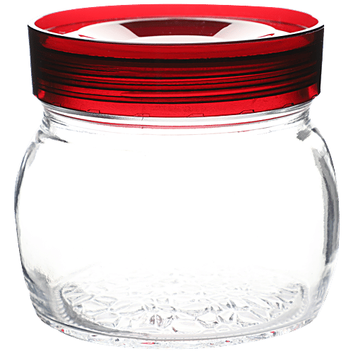 Buy Deli Glass Storage Jar - With Plastic Red Lid Online at Best Price ...