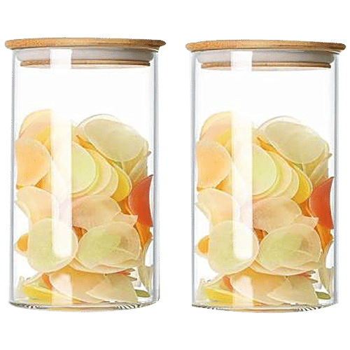 Buy Deli Glass Storage Jar - With Bamboo Lid Online at Best Price of Rs ...