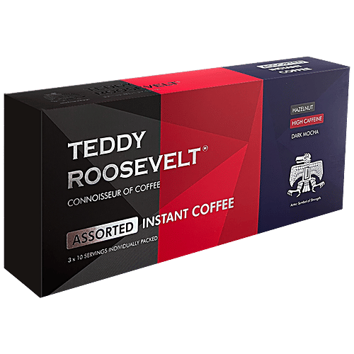 Buy Teddy Roosevelt Coffee Assorted Instant Coffee - Hazelnut, Dark ...
