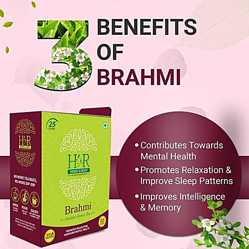 Buy Herbs N Root Brahmi Instant Green Tea - Mango Flavour, Promotes ...