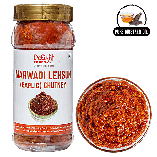 Buy Delight Foods Marwari Lehsun/Garlic Chutney - Mustard Oil Used ...