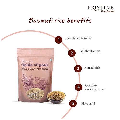Buy PRISTINE Fields Of Gold Organic Basmati Rice - Brown Online at Best ...