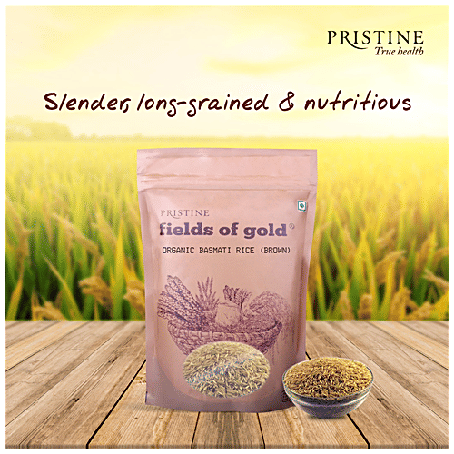 Buy PRISTINE Fields Of Gold Organic Basmati Rice - Brown Online at Best ...