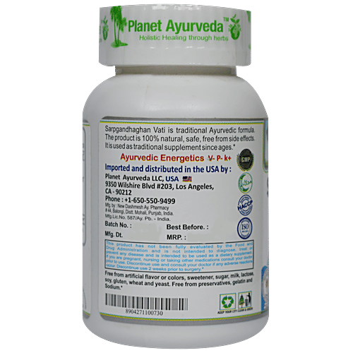 Buy Planet Ayurveda Sarpgandhaghan Vati Tablets Online at Best Price of ...