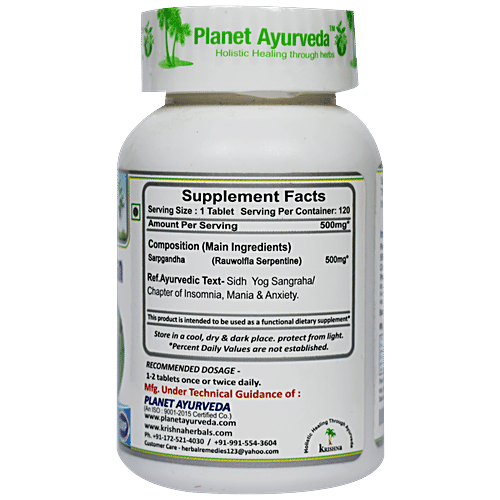 Buy Planet Ayurveda Sarpgandhaghan Vati Tablets Online at Best Price of ...