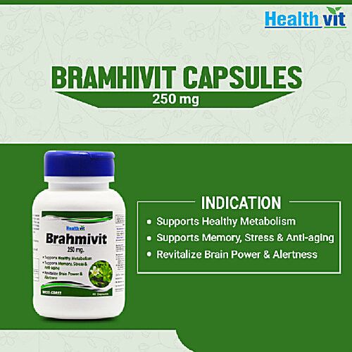 Buy Healthvit Bramhivit 250 mg Capsules - Healthy Metabolism Online at ...