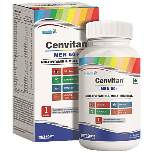 Buy Healthvit Cenvitan - Men 50+ Multivitamin & Multimineral Tablets ...