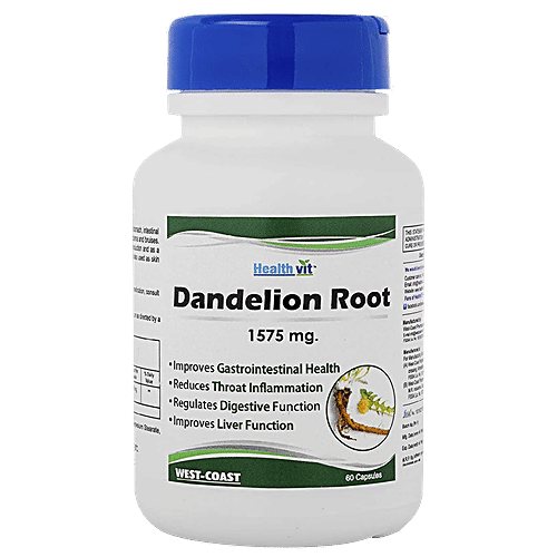 Buy Healthvit Dandelion Root 1575 mg Capsules - For Improve Digestion, Immune System Online at ...