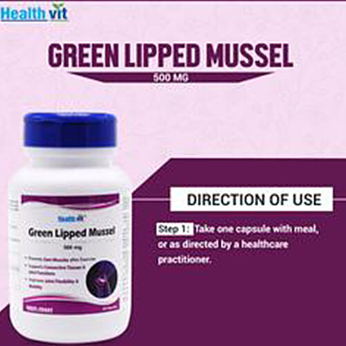 Buy Healthvit Green Lipped Mussel 500 mg Capsules - For Joint Health ...