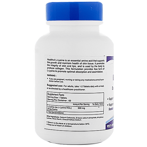 Buy Healthvit L-Lysine Tablet - Supports Immune System Functions ...