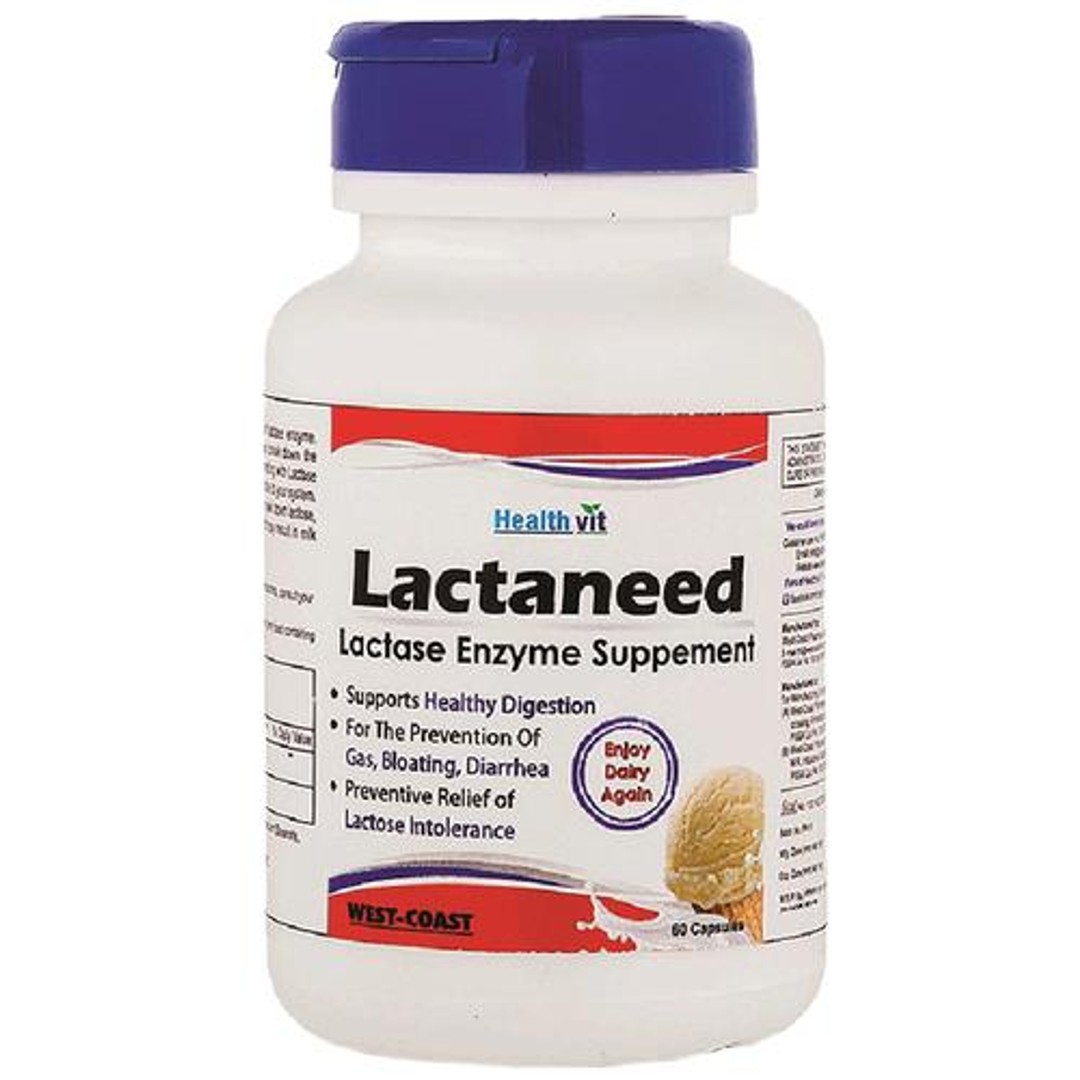 Buy Healthvit Lactaneed Lactase Enzyme Supplement Capsule - For Lactose ...