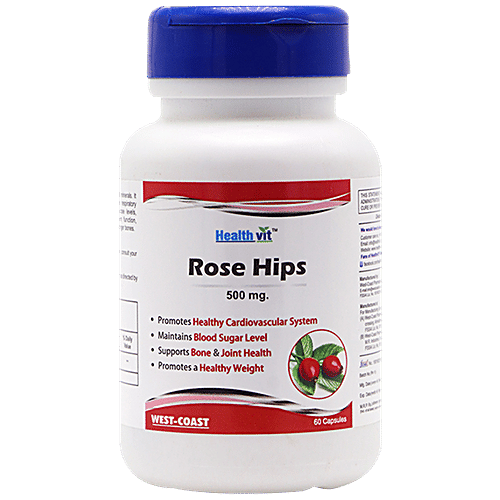 Buy Healthvit Rose Hips 500 mg Capsules - Maintains Blood Sugar Level ...