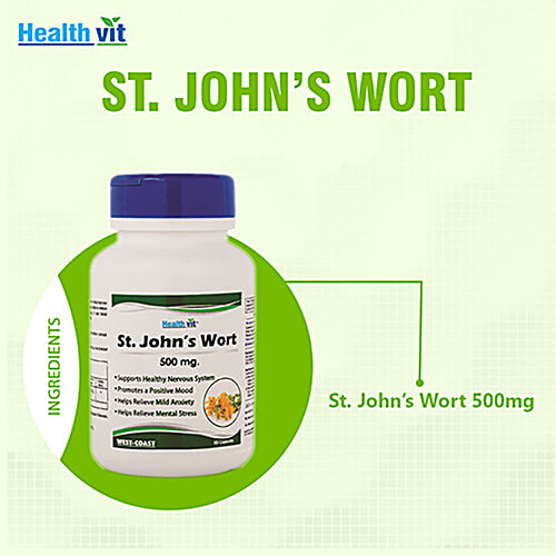 Buy Healthvit St John S Wort 500 Mg Capsules Mood Anxiety