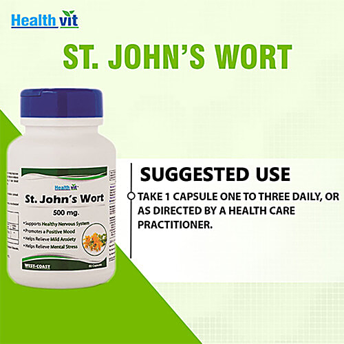 Buy Healthvit St John S Wort 500 Mg Capsules Mood Anxiety