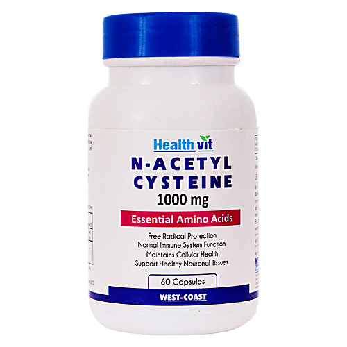 Buy Healthvit N-Acetyl Cysteine 1000 mg Essential Amino Acids Capsules ...