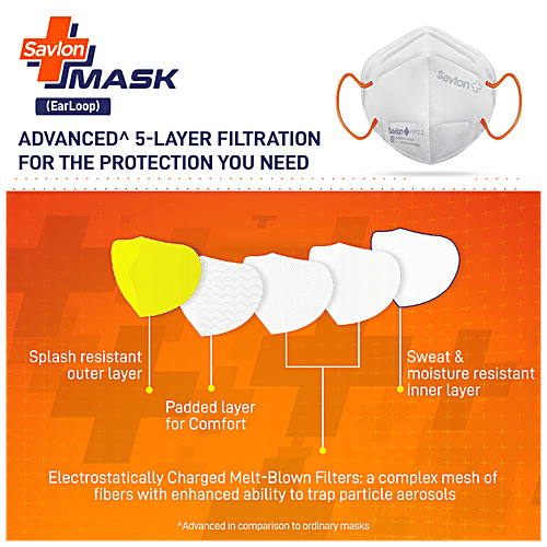 Buy Savlon Face Mask - FFP2 S With 95 % Protection From Particles & 5 ...