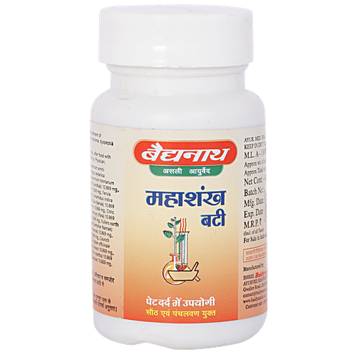 Buy Baidyanath Mahashankh Bati Tablet - Useful In Abdominal Pain Online ...