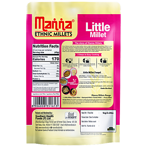 Buy Manna Little Millet / Kutki / Samai / Same / Samulu Online at Best ...