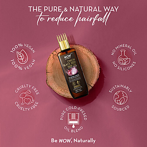 Buy Wow Skin Science Onion Black Seed Hair Oil - For Silkier & Strong ...